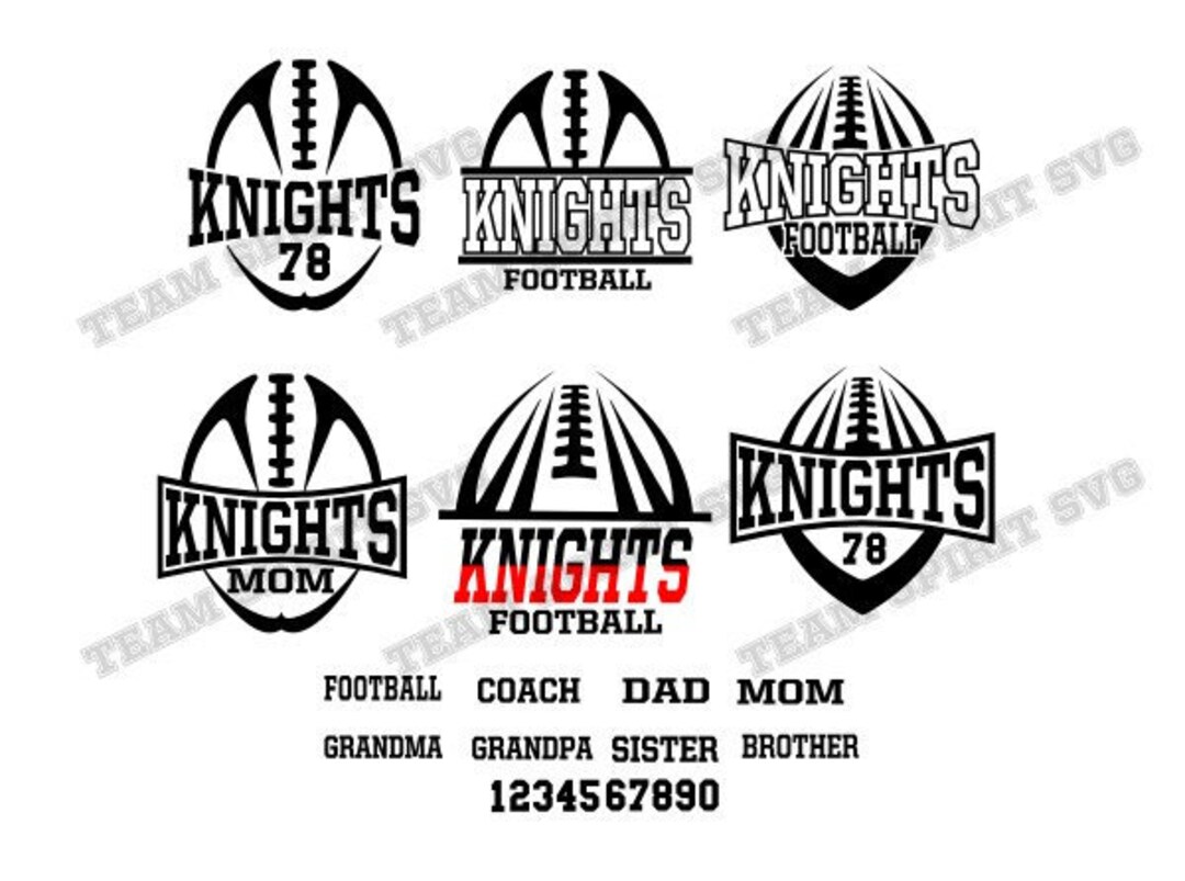 Knights Football Svg Bundle Football Pack Download Files Dxf Etsy New