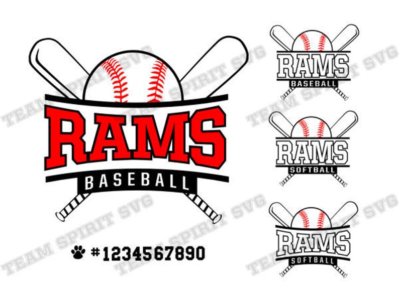 Rams Baseball SVG Baseball Bat Download Files Baseball DXF Softball EPS ...
