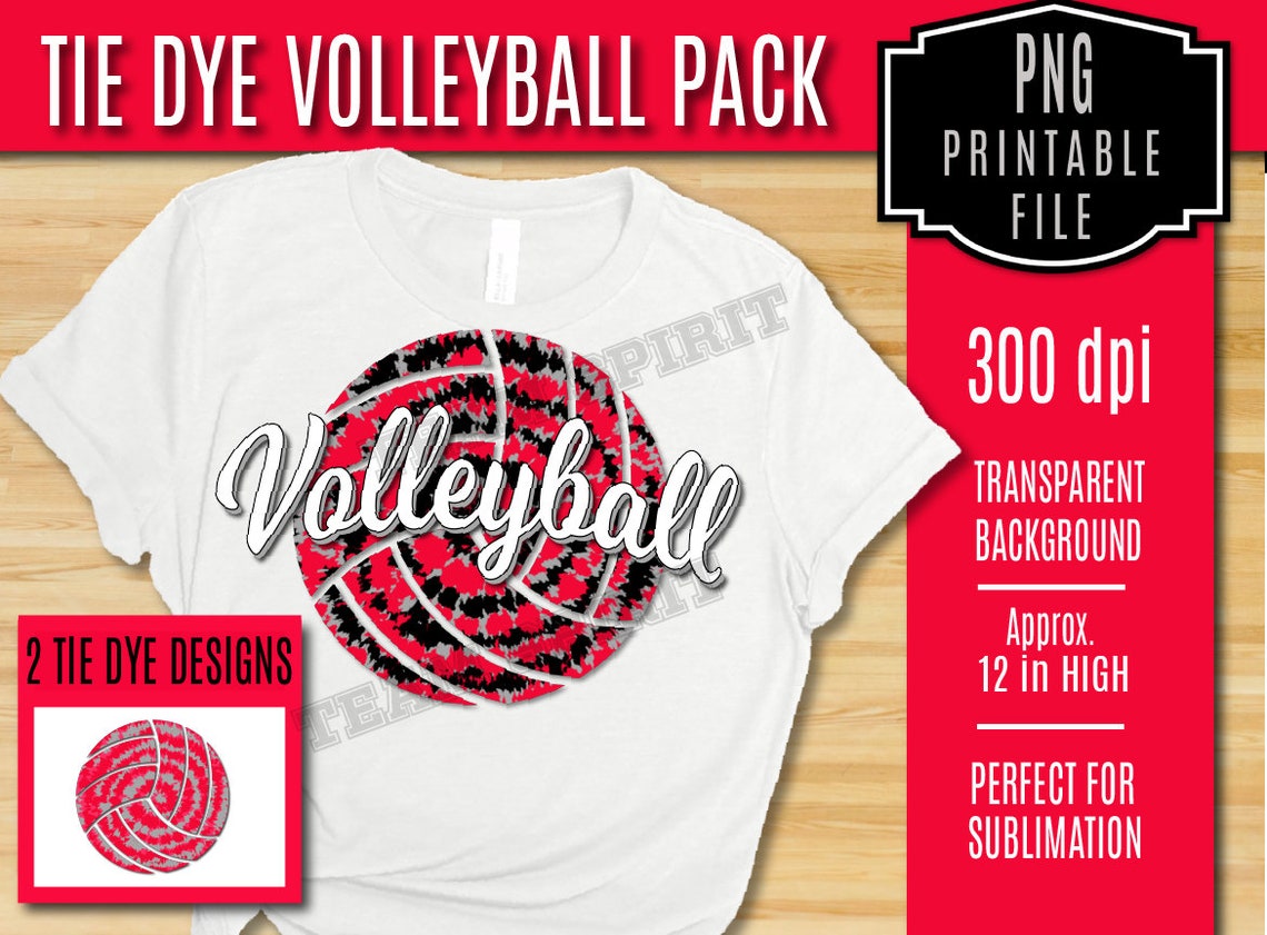 Tie Dye Volleyball Sublimation Pack Red Volleyball Sublimation - Etsy