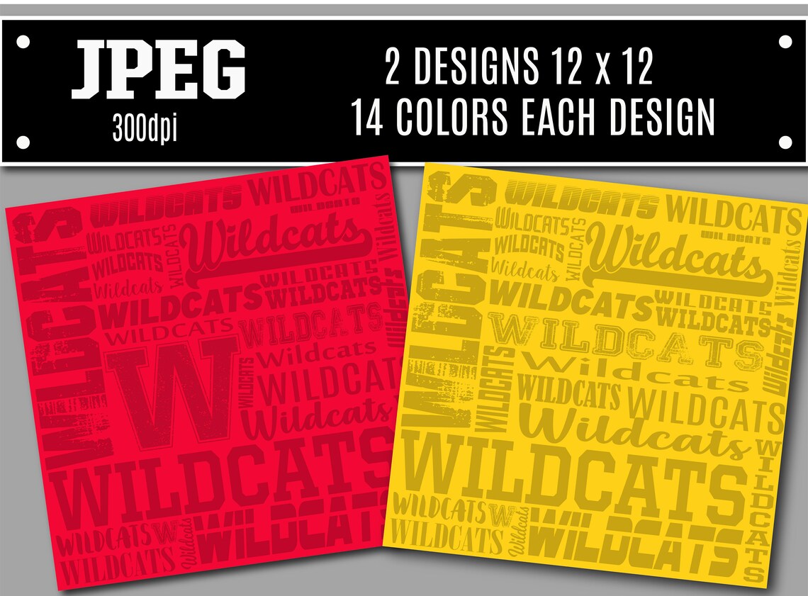 Wildcats Digital Paper Team Colors JPEG 300 Dpi Wildcats Word Cloud Png ...