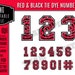 Team Colors Tie Dye Sublimation Numbers Pack Red Team Sublimation ...