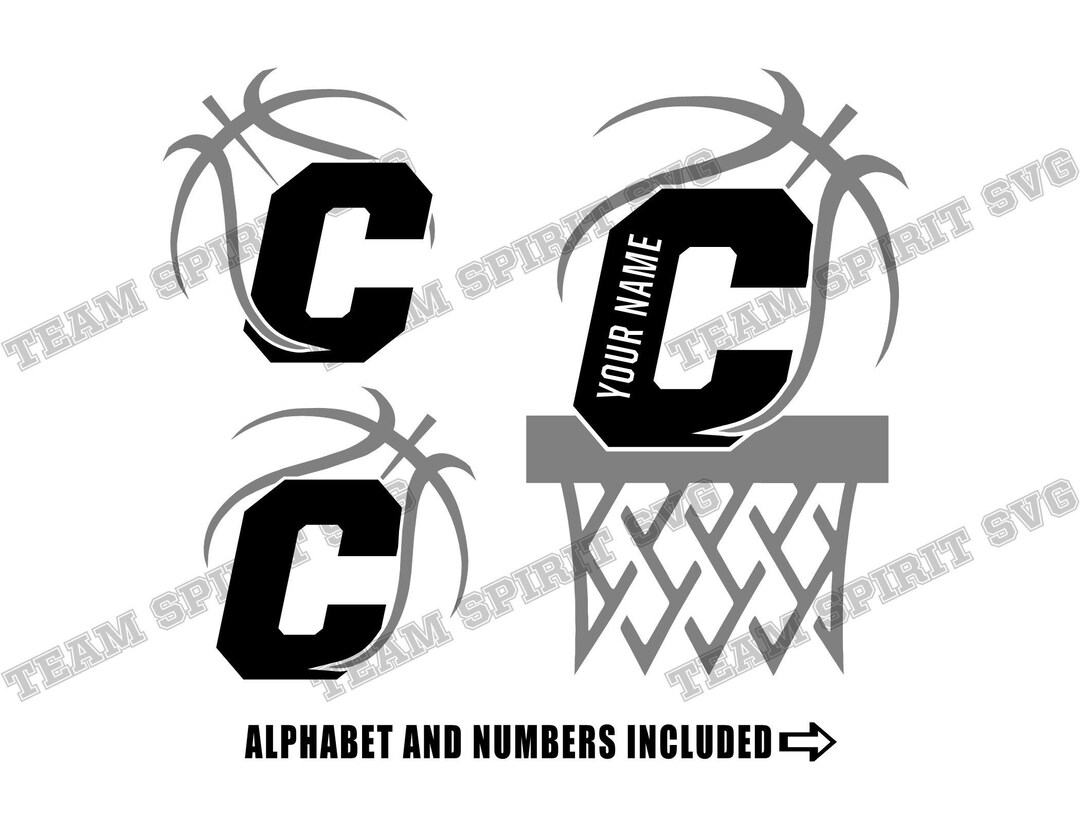 Basketball SVG Basketball Letter C Download File Basketball Net DXF EPS ...