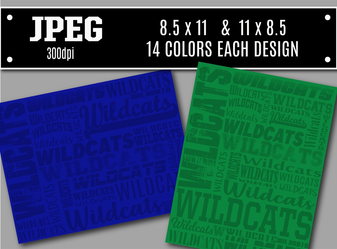 Wildcats Digital Paper Team Colors JPEG 300 Dpi Wildcats Word Cloud Png ...