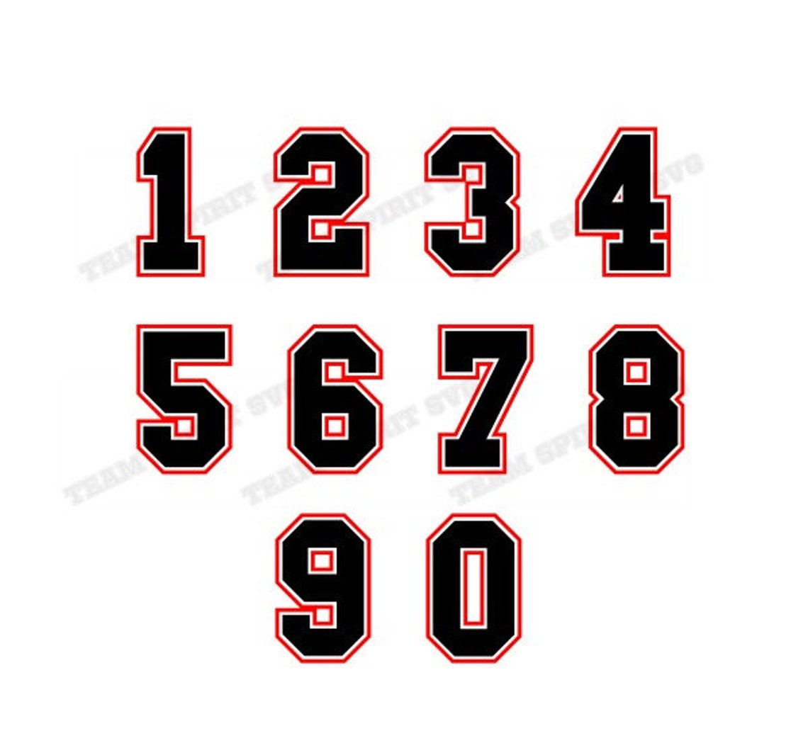 Jersey Numbers SVG Download File Sports DXF EPS Png - Etsy
