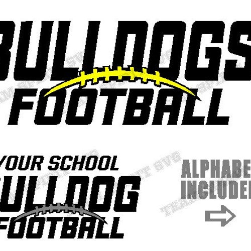 Bulldog Football SVG Football Mom Download File DXF EPS - Etsy