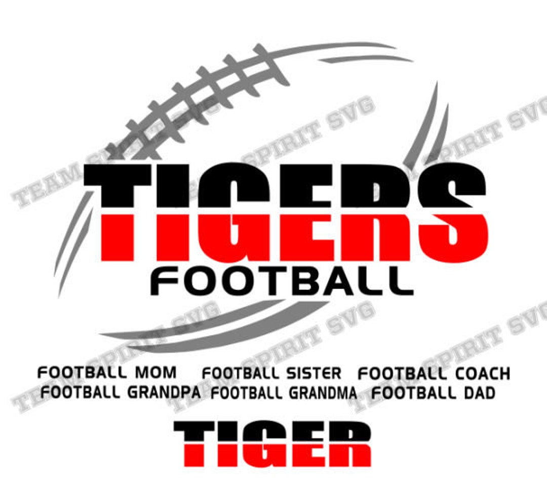 Tiger Football SVG Football Download Files DXF, EPS, Silhouette Studio ...