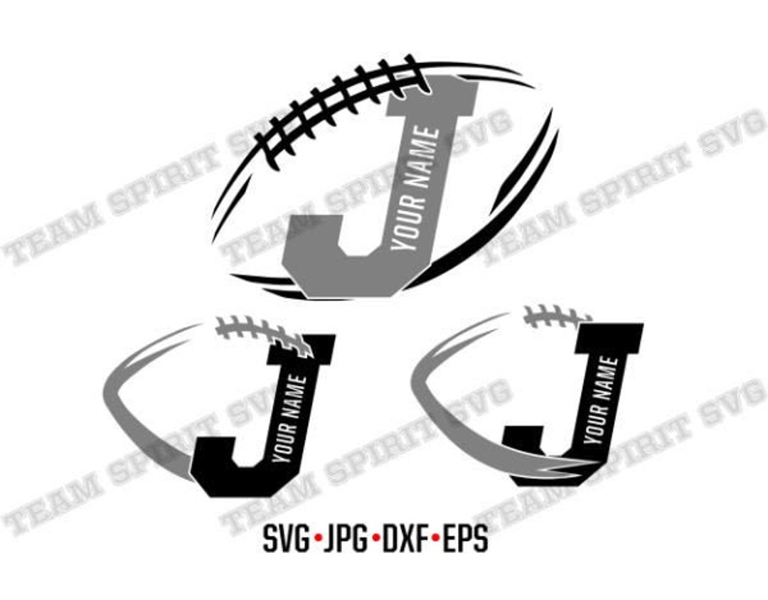 Football SVG Custom Your Football Team Download Files Letter J With ...