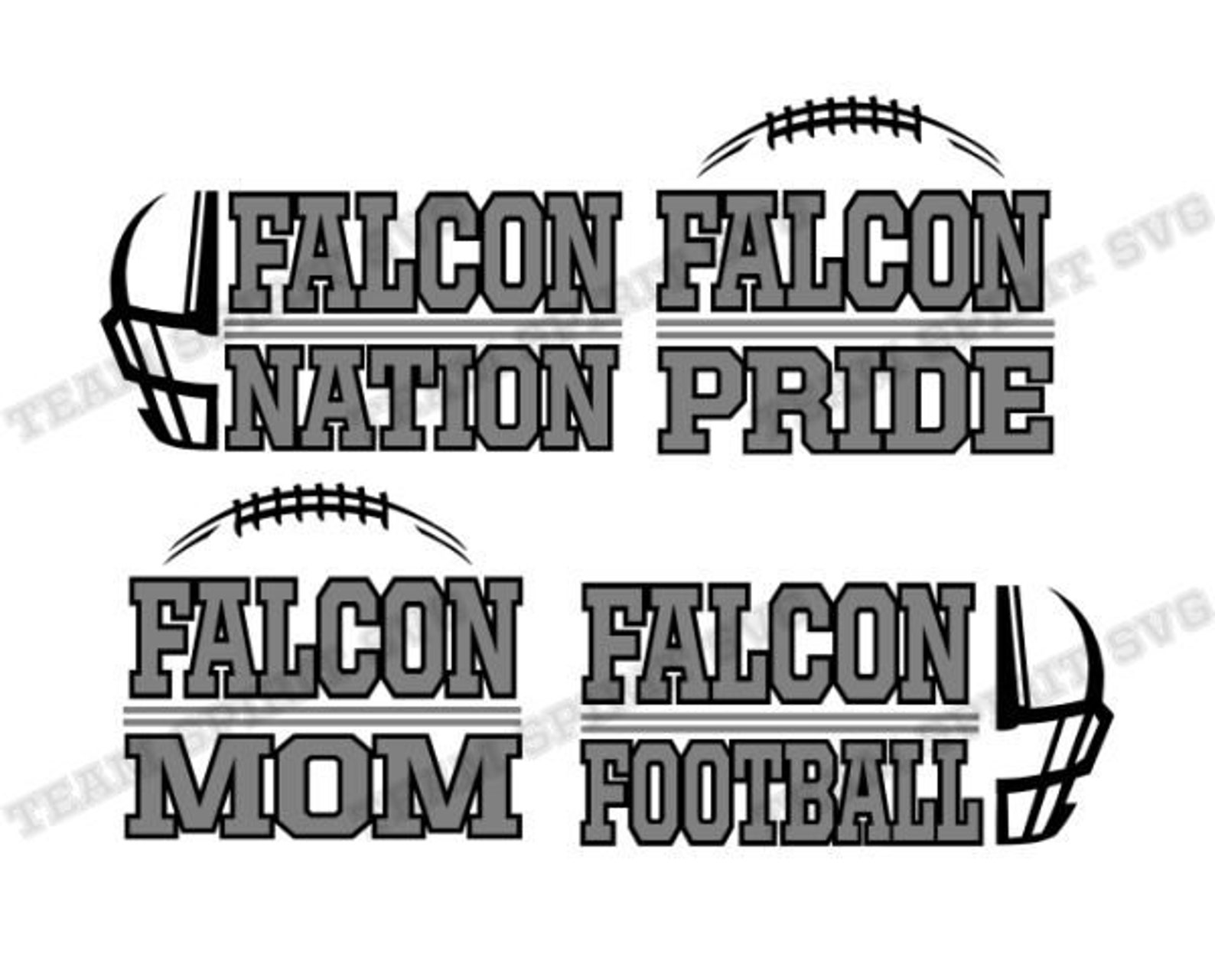 Falcon Football SVG Football Nation Download Files DXF EPS | Etsy