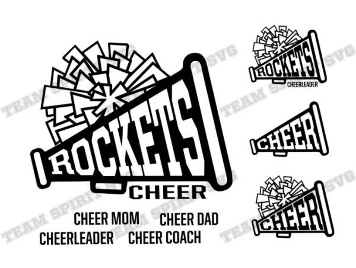 Rockets Cheer Megaphone SVG Cheerleading Download File Megaphone Svg ...