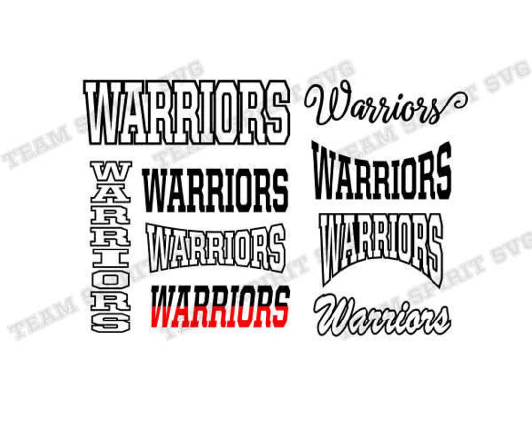 Warriors Mascot Words Download Files - SVG, Png, DXF, EPS, Silhouette ...