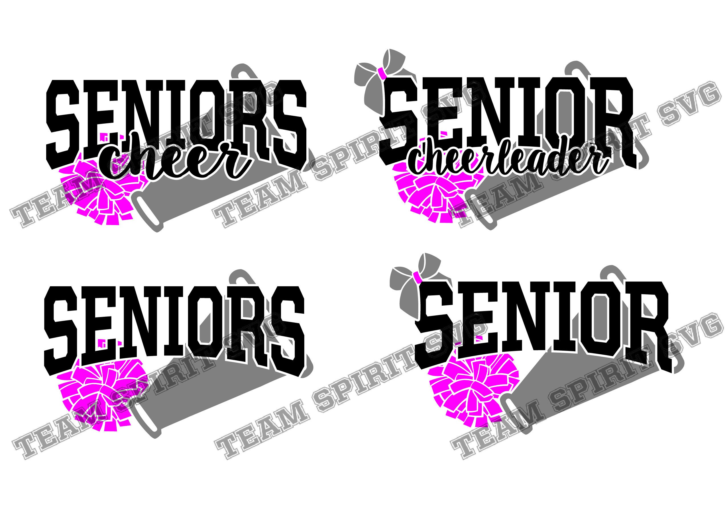 Seniors Cheer SVG Senior Megaphone Pom Pom Download File Cheerleader ...