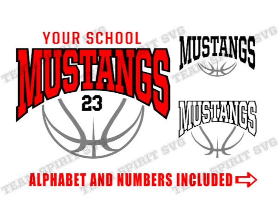 Mustang Basketball SVG Basketball Download File DXF EPS Png Studio3 ...