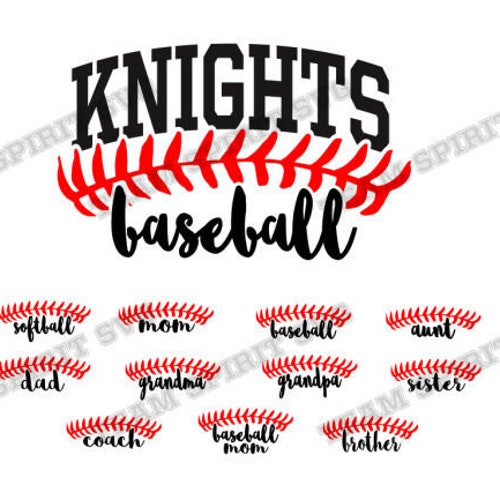 Knights Baseball Svg Softball Download Files Baseball Laces Etsy