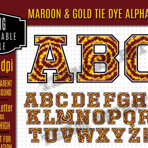 Team Colors Tie Dye Sublimation Alphabet Pack Red Sublimation - Etsy