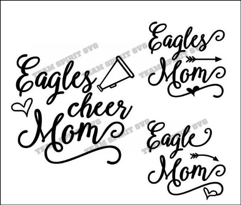 Eagles Script Cheer Mom SVG, DXF, EPS, Silhouette Studio, Eagles Shirt ...