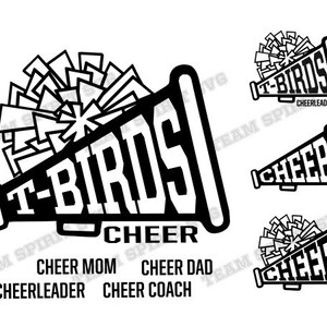 T-birds Cheer Megaphone SVG Cheerleading Download Files DXF, EPS ...