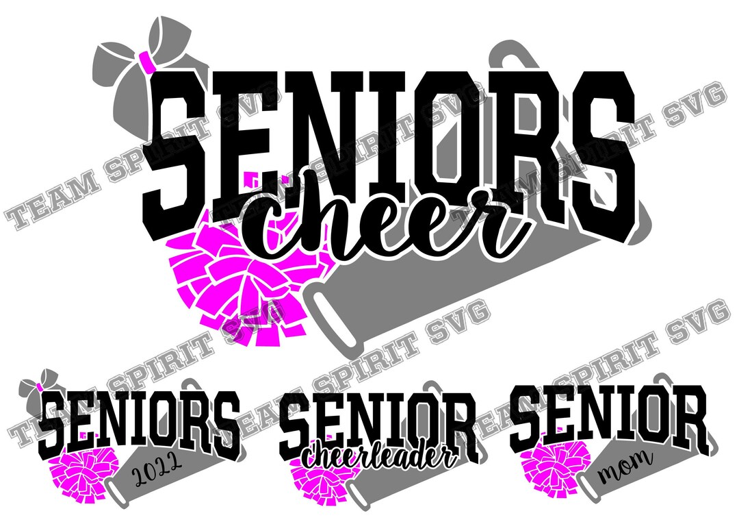 Seniors Cheer SVG Senior Megaphone Pom Pom Download File Cheerleader ...