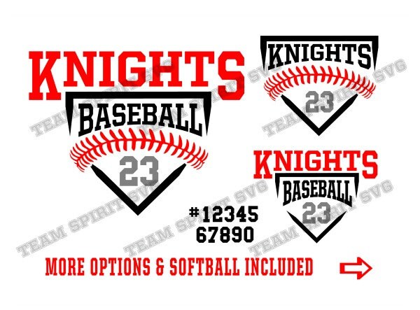 Knights Baseball SVG Baseball Base Download File DXF EPS Png Softball ...