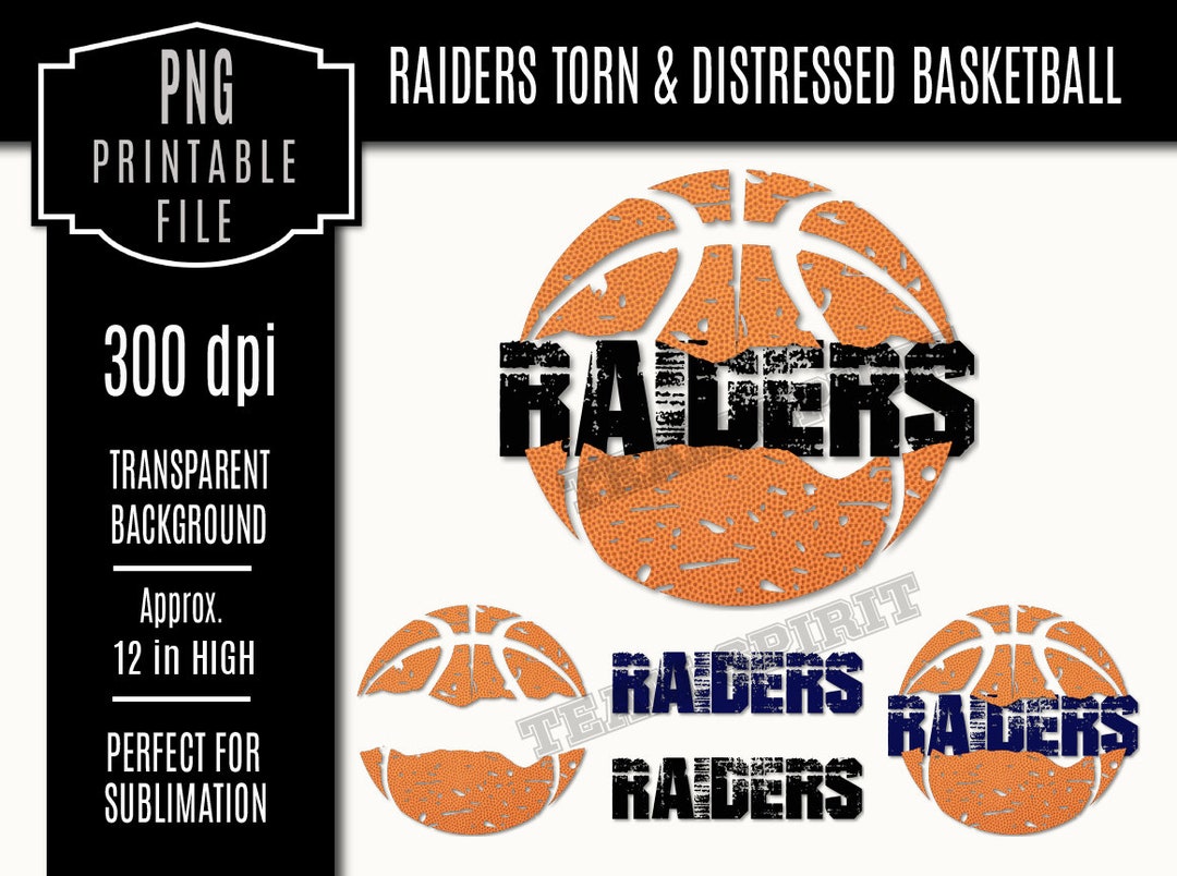Raiders Basketball PNG Sublimation Distressed Torn Basketball PNG ...
