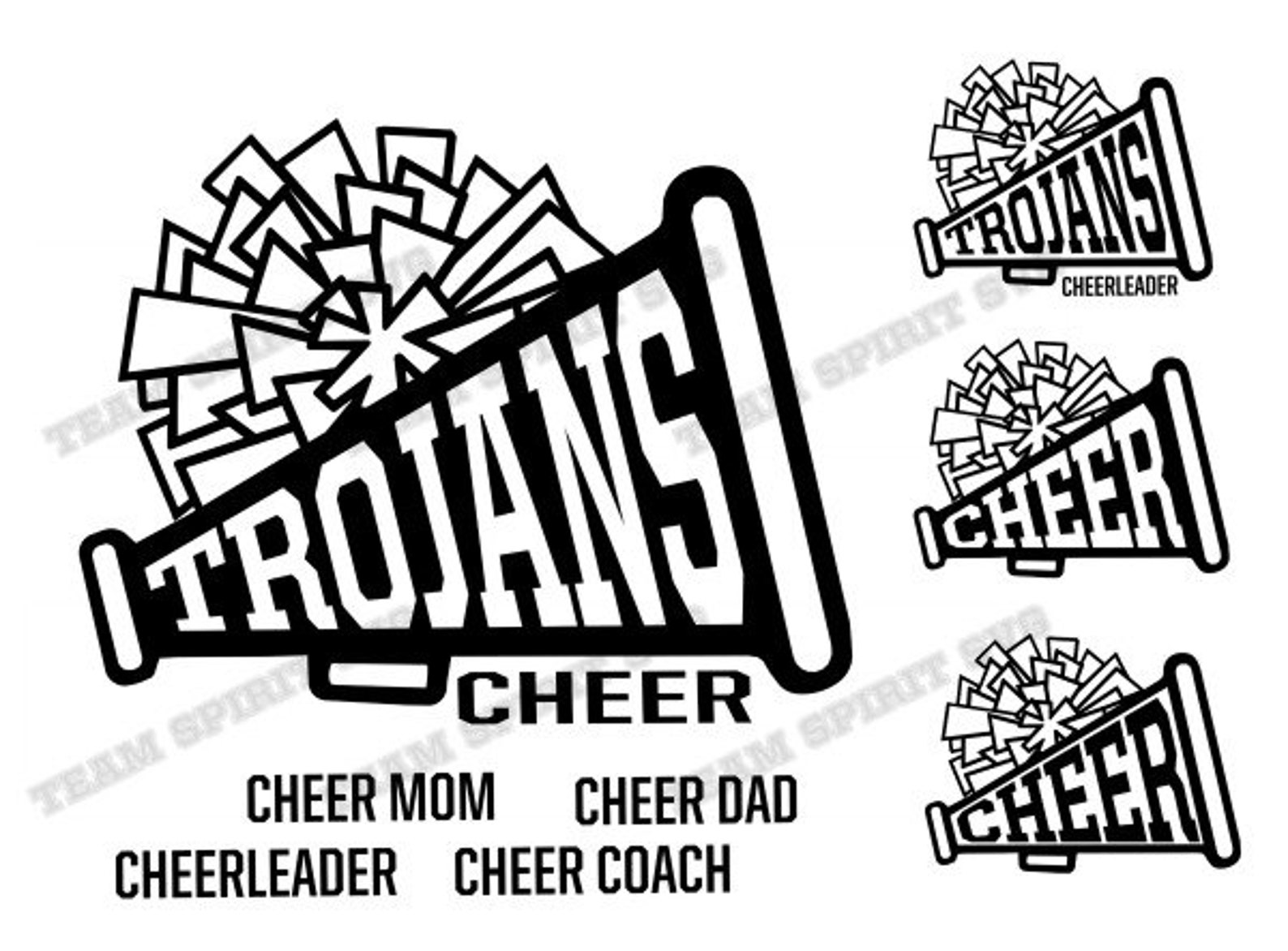 Trojans Cheer Megaphone SVG Cheerleading Download Files DXF - Etsy ...
