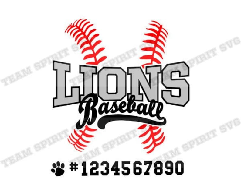 Lions Baseball SVG Baseball Lace Download File Lion Baseball Svg DXF ...
