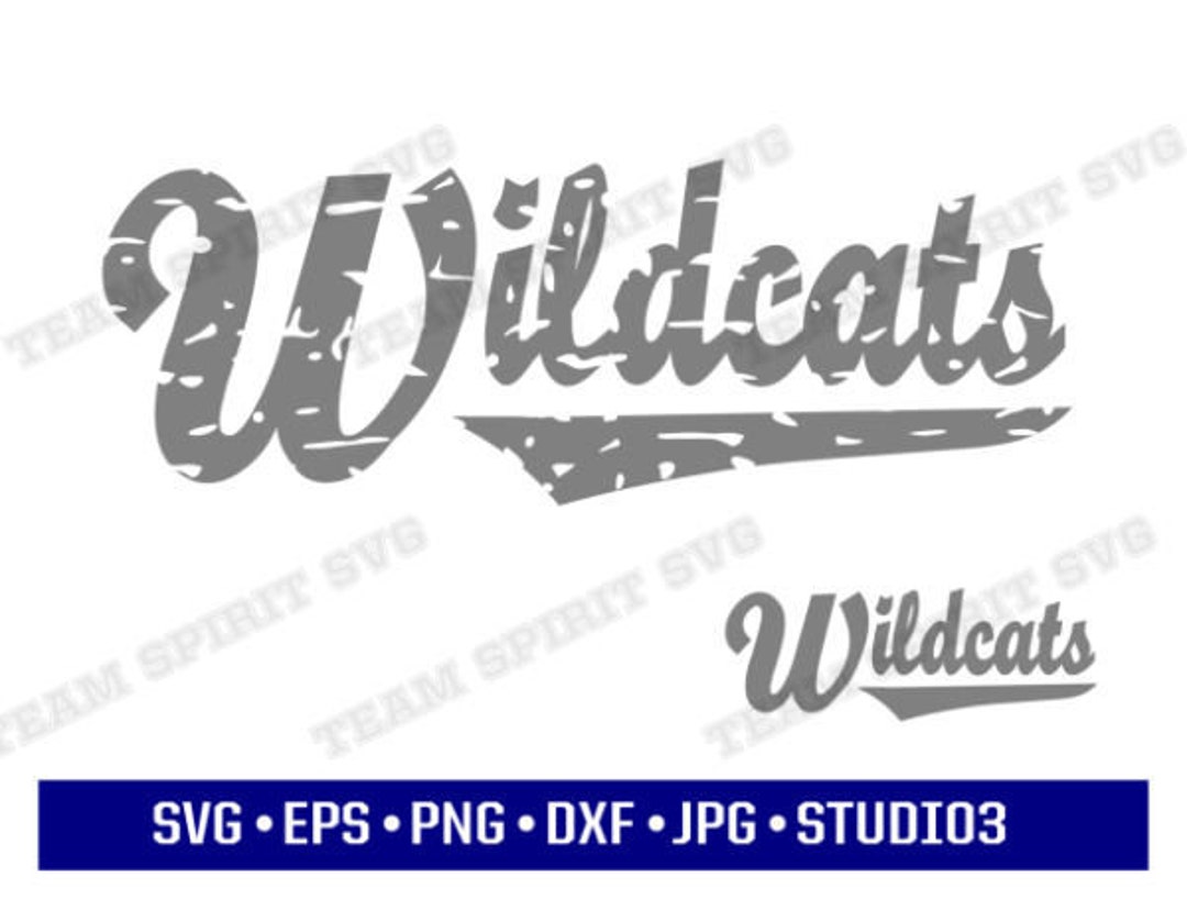 Wildcats Distressed Swoosh SVG DXF PNG Studio3 Eps Jpg Wildcats Grunge ...