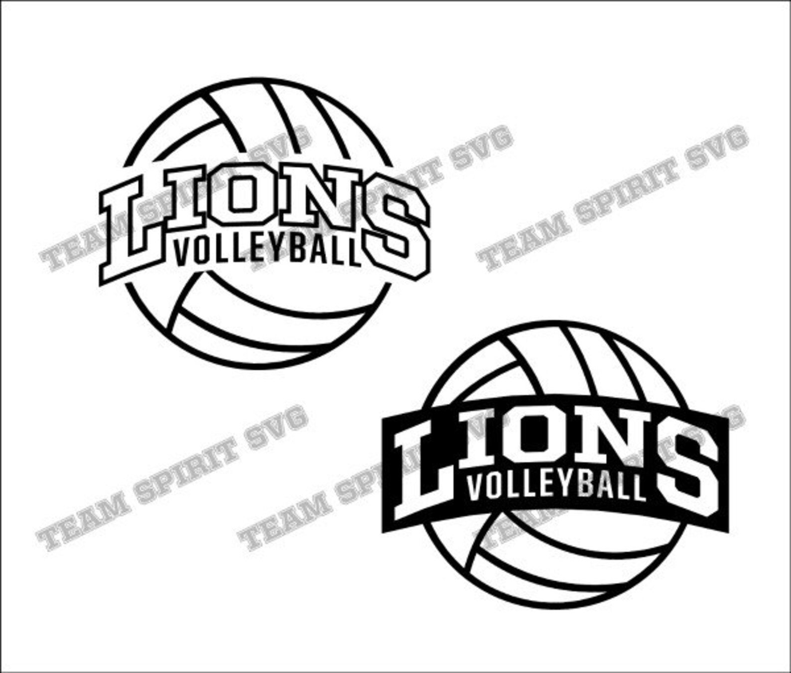 Lions 2 Volleyball Download Files - SVG, DXF, EPS, Silhouette Studio ...