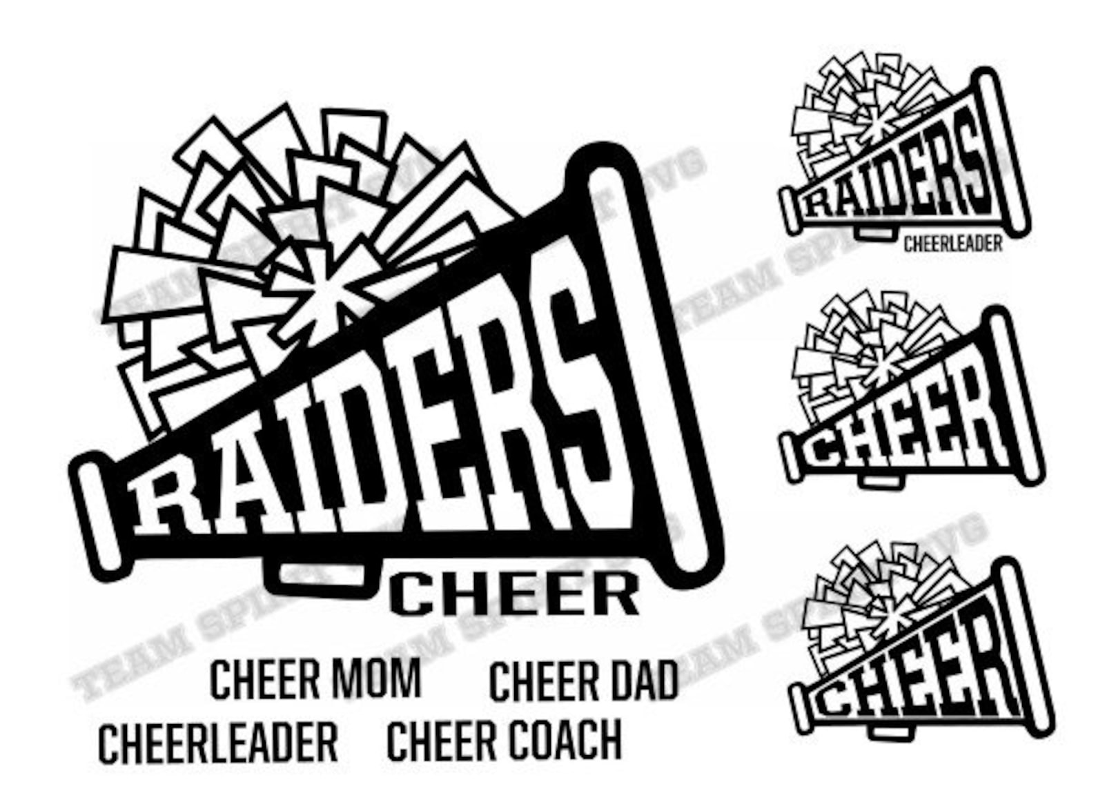 Raiders Cheer SVG Megaphone Download Files Cheer Mom DXF - Etsy