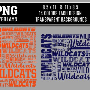 Wildcats Digital Paper Team Colors JPEG 300 Dpi Wildcats Word Cloud Png ...