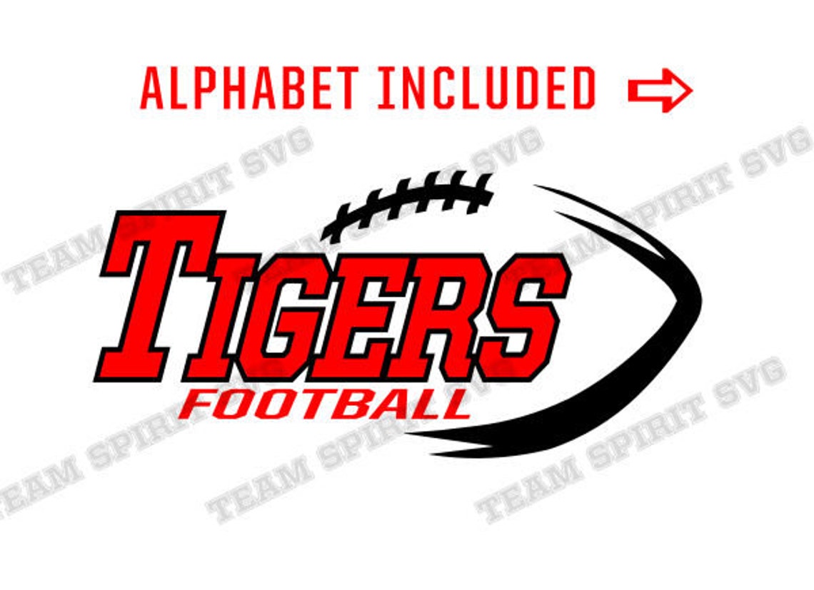 Tiger Football SVG Football Download Files DXF, EPS, Silhouette Studio ...
