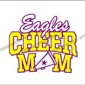 Eagles Cheer Mom SVG, DXF, EPS, Silhouette Studio, Eagles Shirt, Vinyl ...