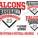 Falcons Baseball SVG Baseball Base Softball Download File Dxf Eps Png ...