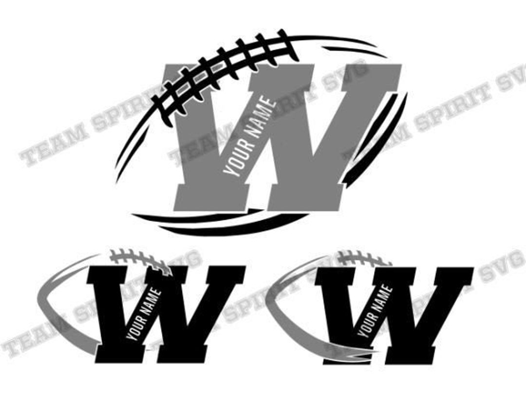 Football SVG Custom Your Football Team Download Files Letter W With ...