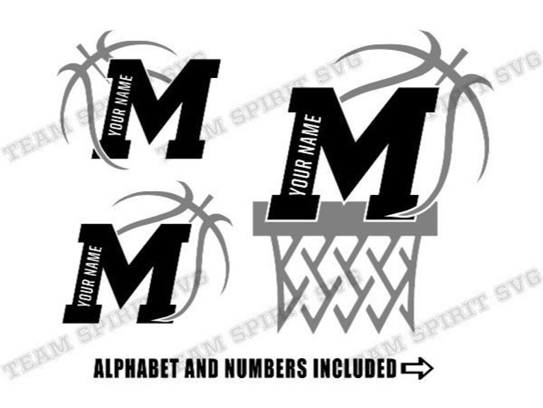 Basketball SVG Basketball Letter M Download File Basketball Net DXF EPS ...