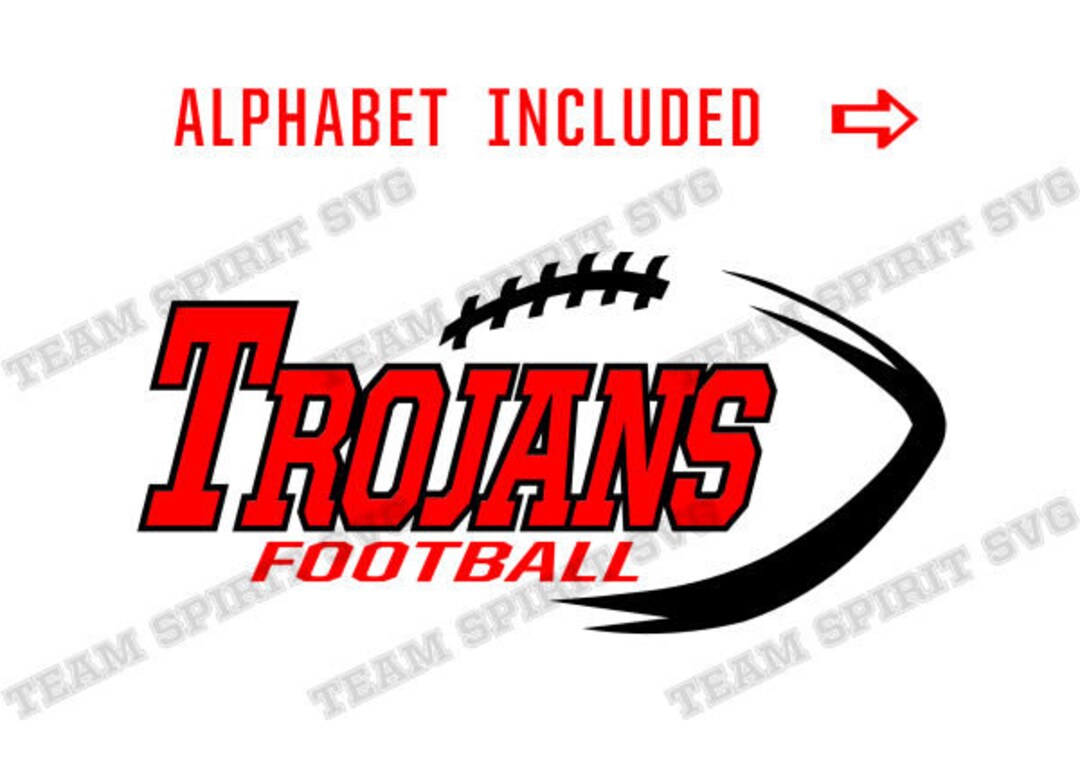 Trojan Football SVG Football Outline Download Files DXF, EPS Silhouette ...