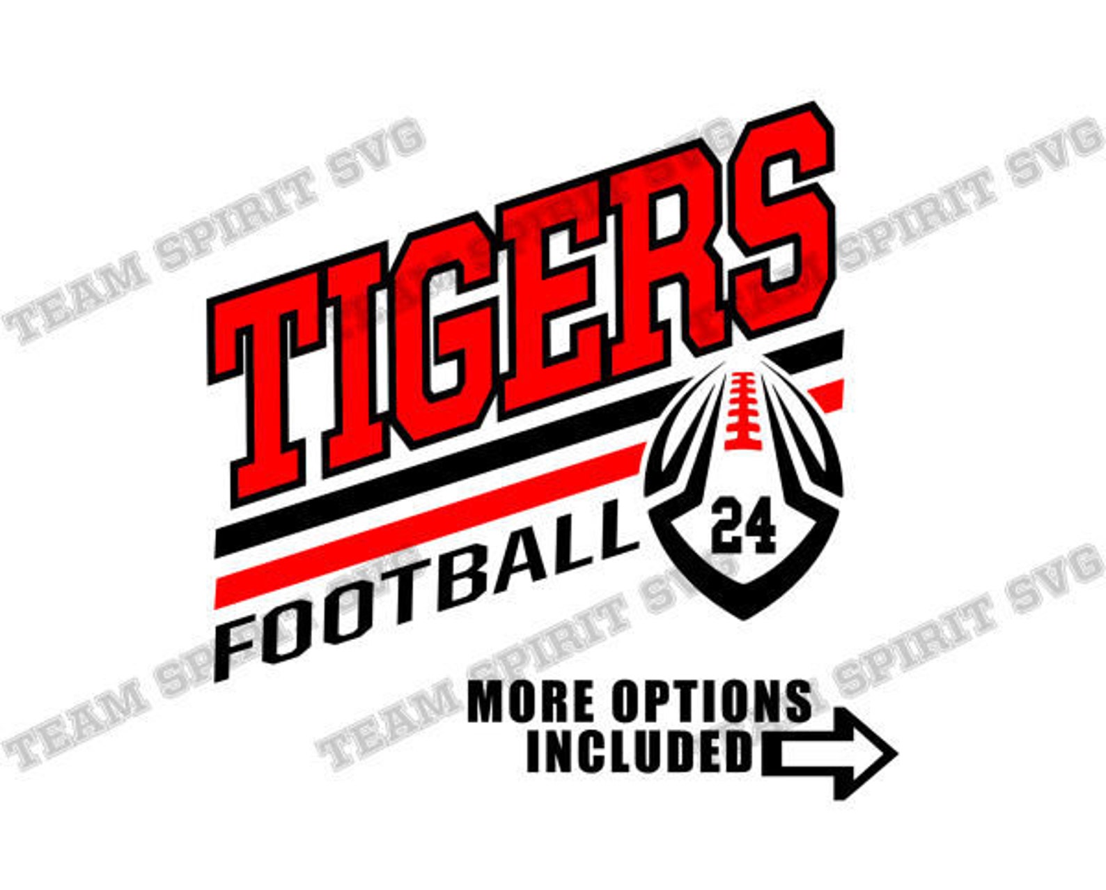 Tiger Football SVG Football Download Files DXF EPS - Etsy