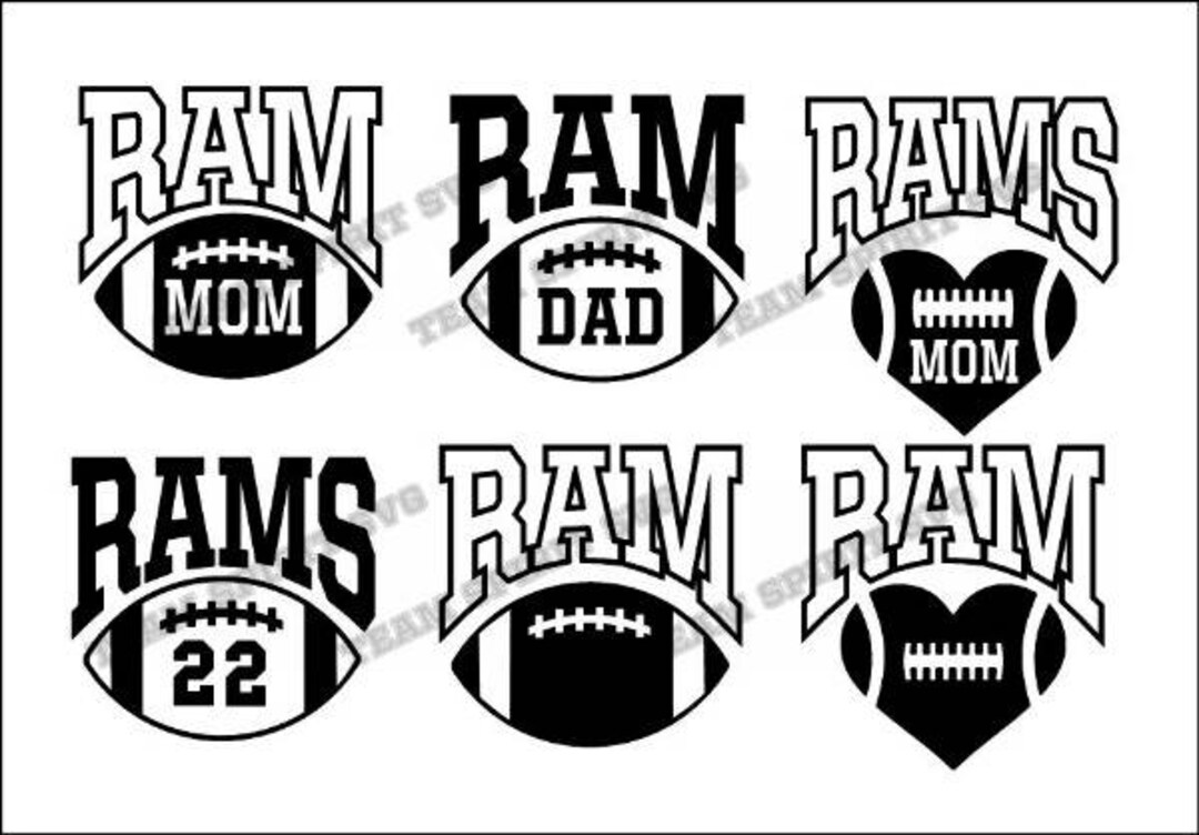 Rams Big Football With Numbers Download File - SVG, DXF, EPS Files ...