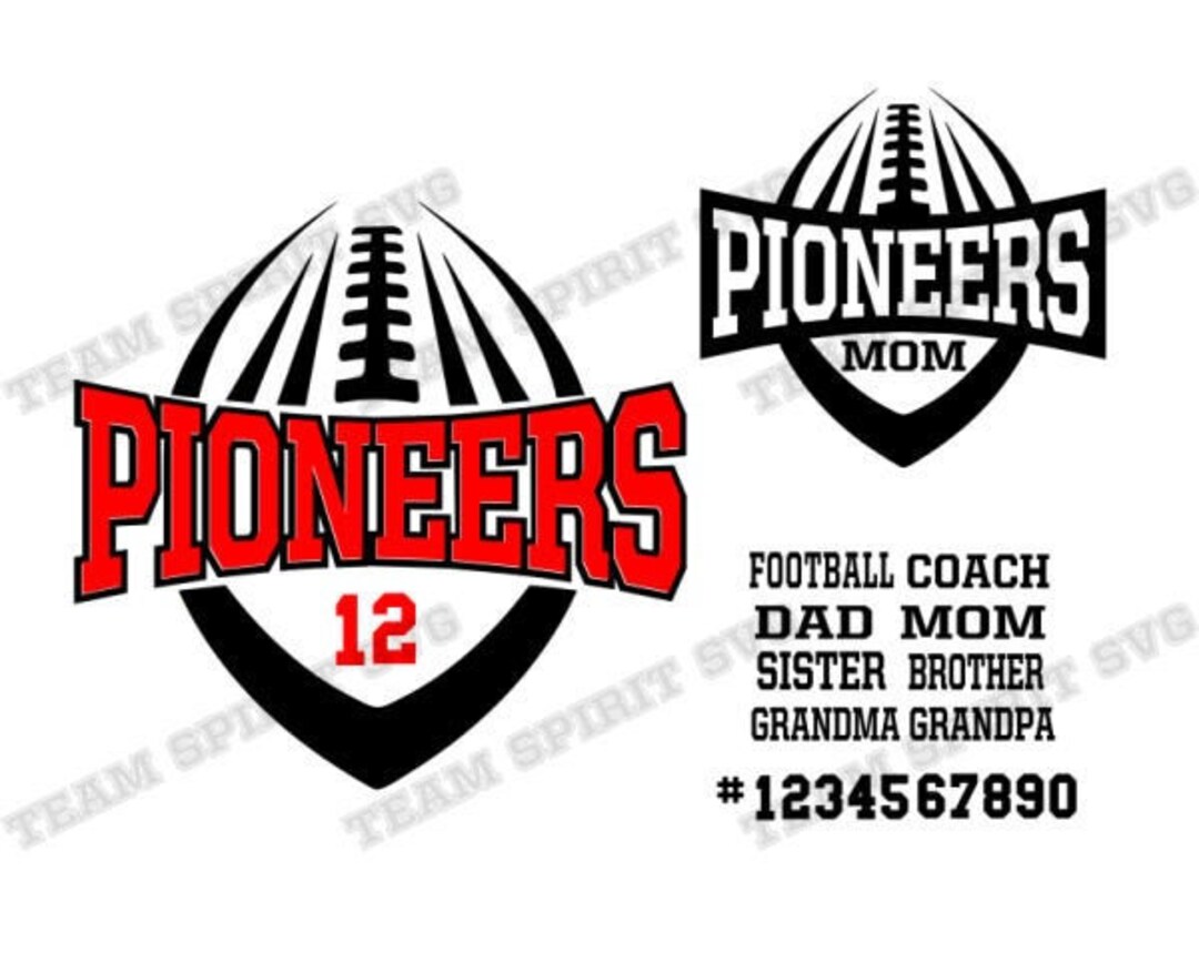 Pioneer Football SVG Download Files Football Mom DXF, EPS, Silhouette ...