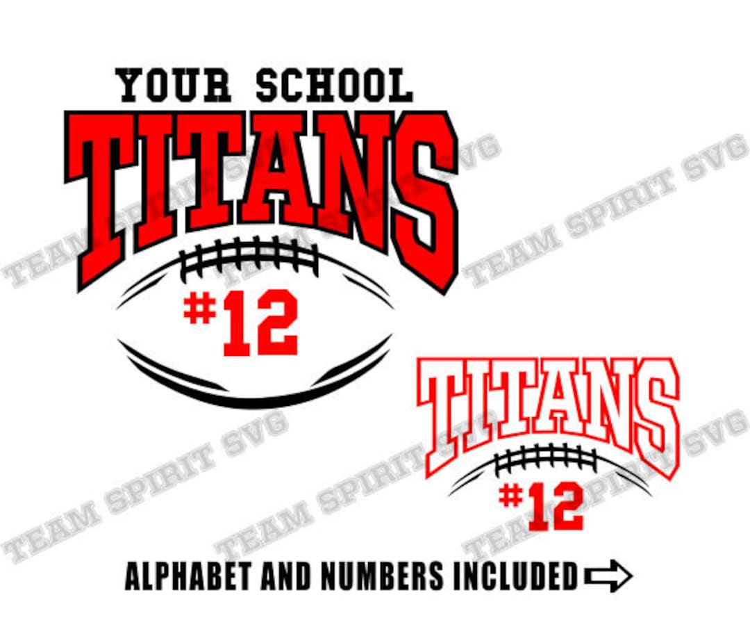 Titan Football SVG Football Outline With Numbers Download Files DXF ...