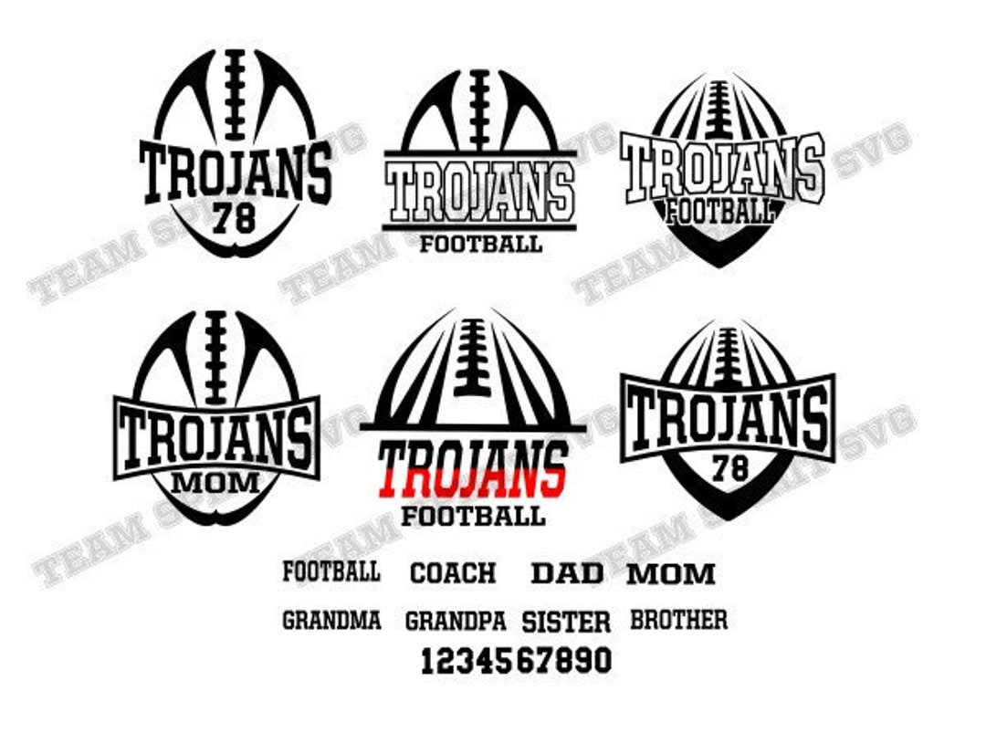 Trojans Football SVG Bundle Football Pack Download Files DXF, EPS ...