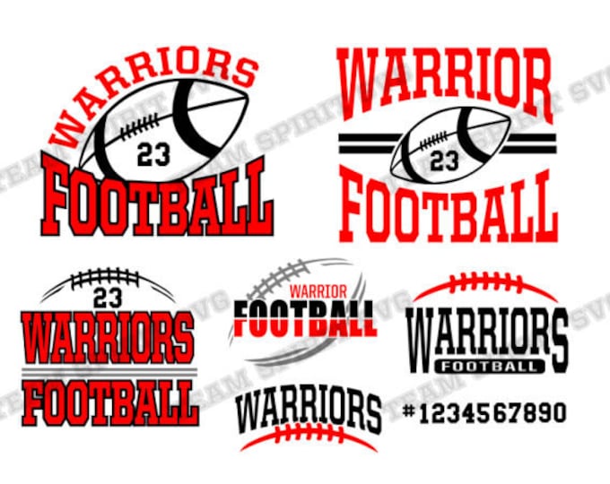 Warrior Football SVG Pack Bundle DXF EPS Silhouette Studio - Etsy
