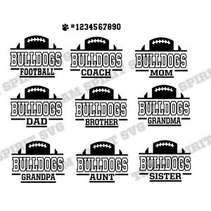Bulldogs Football SVG Football Coach Download File DXF, EPS, Studio3 ...