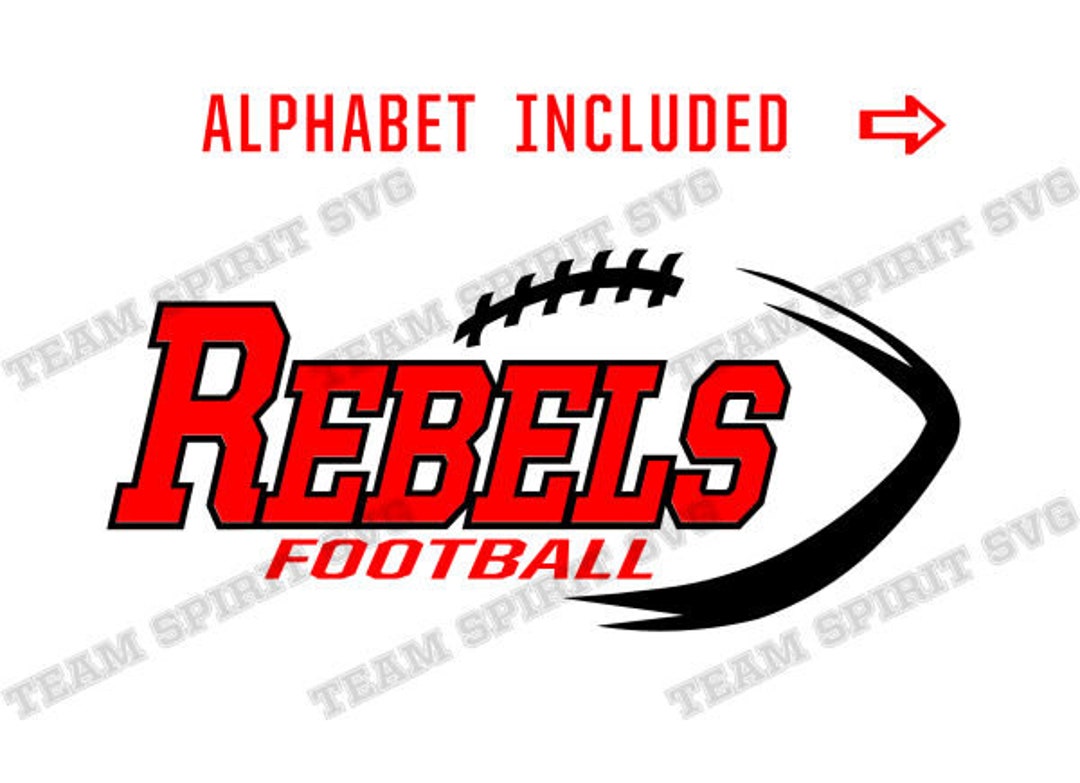 Rebel Football SVG Football Outline Download Files DXF, EPS Silhouette ...