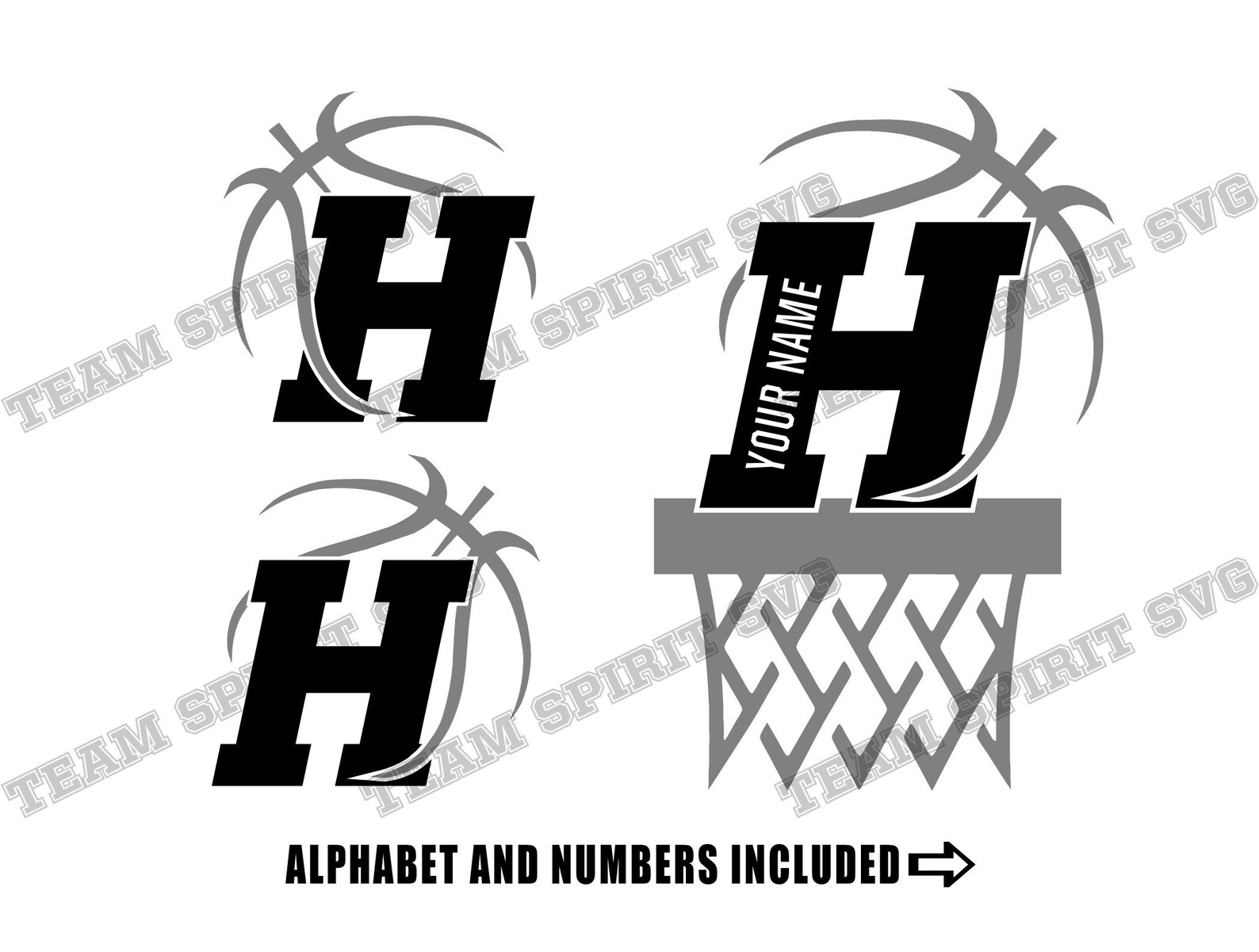 Basketball SVG Basketball Letter H Download File Basketball Net DXF EPS ...