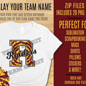 Team Colors Tie Dye Sublimation Alphabet Pack Maroon Sublimation Design ...