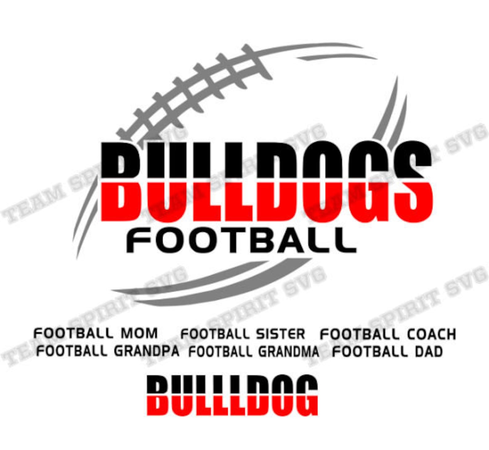 Bulldog Football SVG Football Mom Download File DXF EPS | Etsy