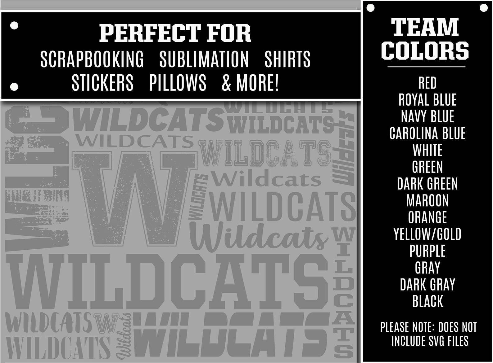 Wildcats Digital Paper Team Colors JPEG 300 Dpi Wildcats Word Cloud Png ...