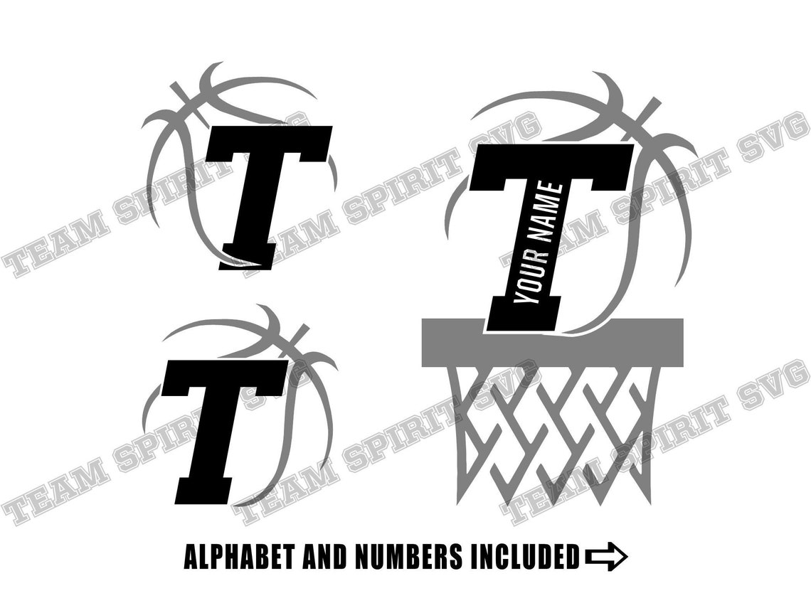 Basketball SVG Basketball Letter T Download File Basketball Net DXF EPS ...