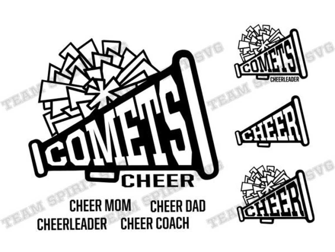 Comets Cheer Megaphone SVG Cheerleading Download File Megaphone Svg DXF ...