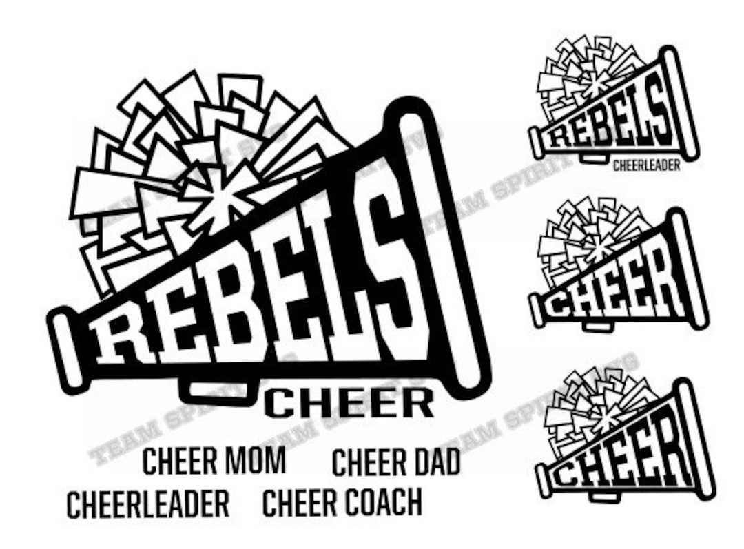 Rebels Cheer Megaphone SVG Download Files - Cheer Mom DXF, EPS ...